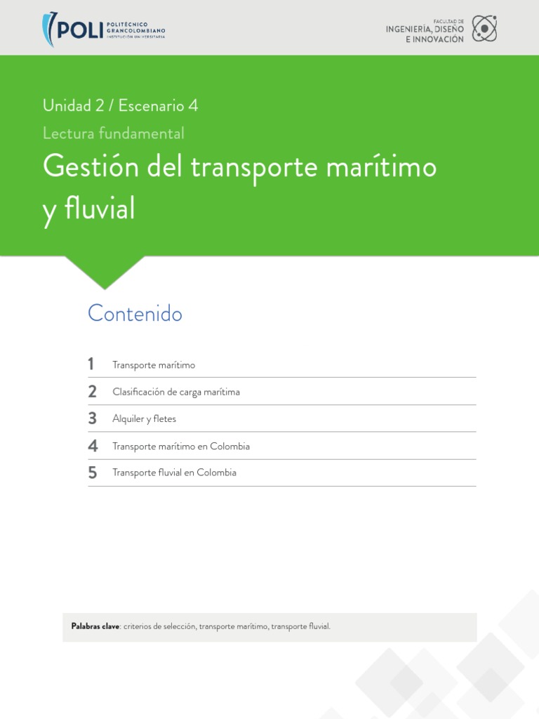 Lectura Fundamental 4-Gestiòn Del Transporte Marìtimo y Fluvial | PDF | Transporte | El comercio ...