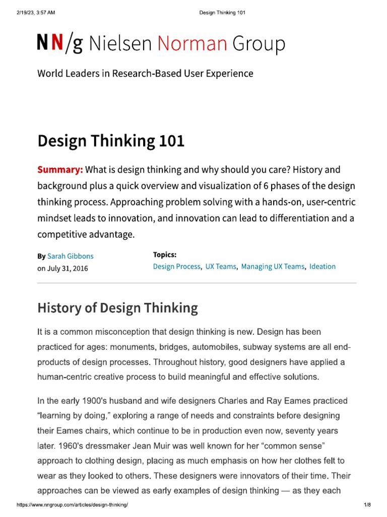 Design Thinking 101 | PDF