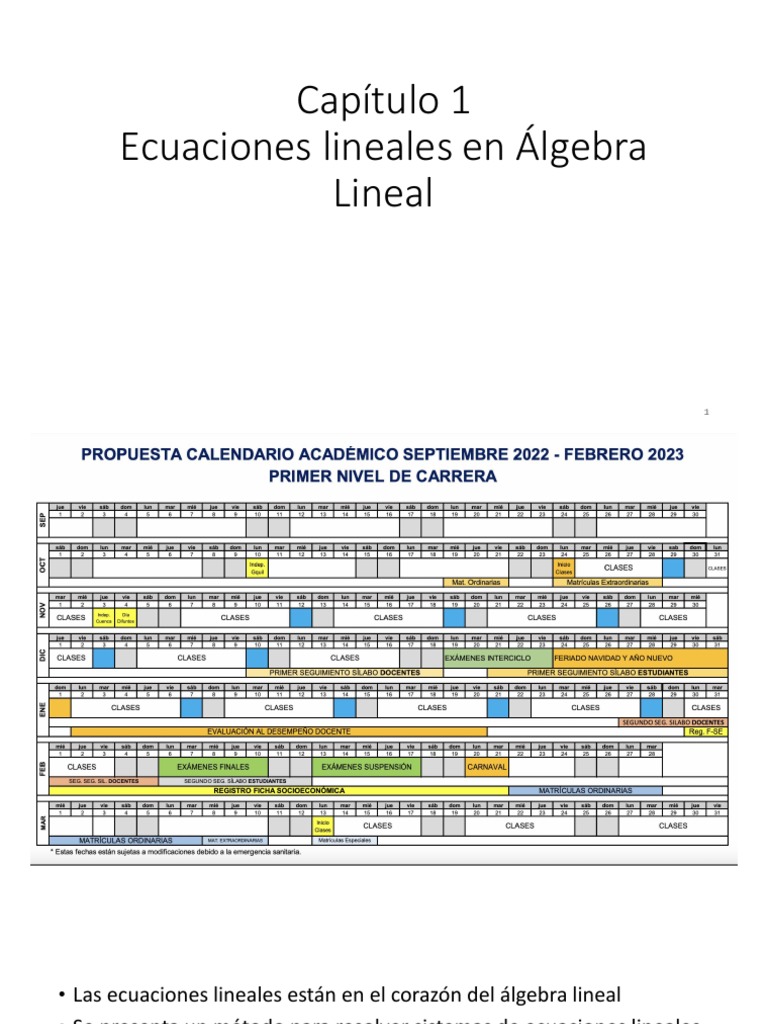 Capítulo 1 Ecuaciones Lineales en Álgebra Lineal | PDF | Matriz (Matemáticas) | Ecuaciones