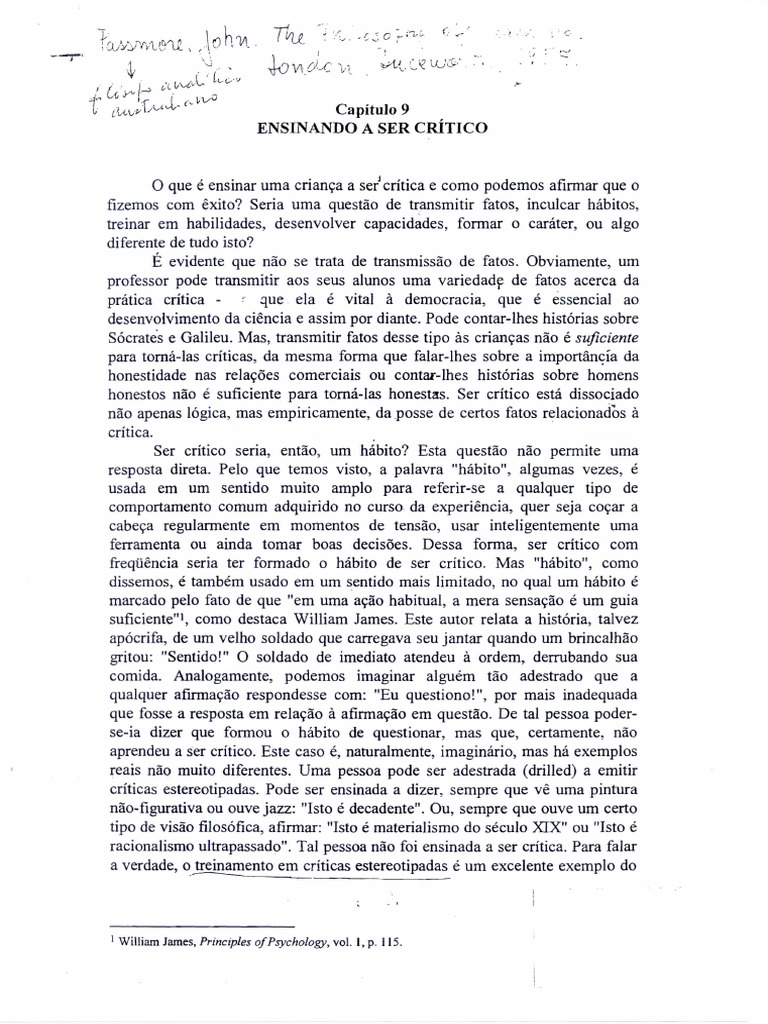 Passmore - Ensinando A Ser | PDF