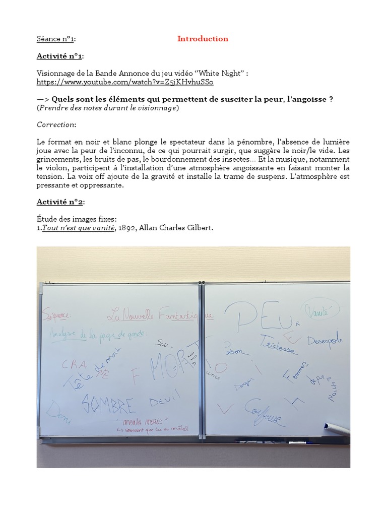 Séance N°1: Introduction (La Nouvelle Fantastique) | PDF | Art