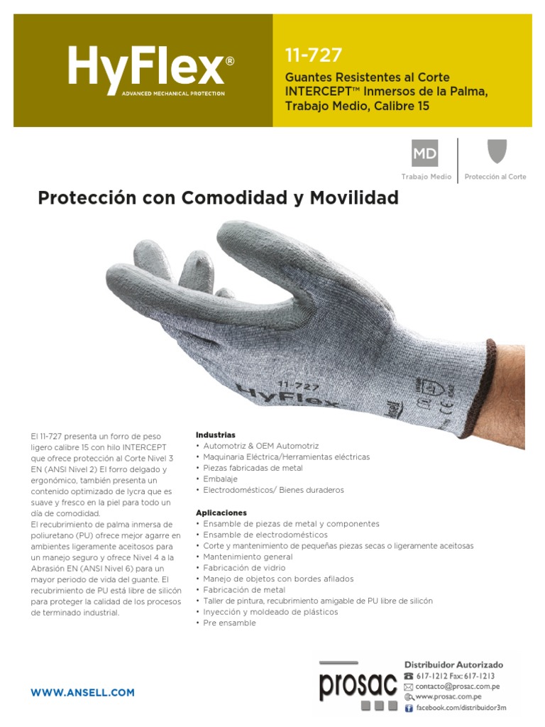 Guantes HyFlex 11-727 | PDF | Guante | Ingeniería de Edificación