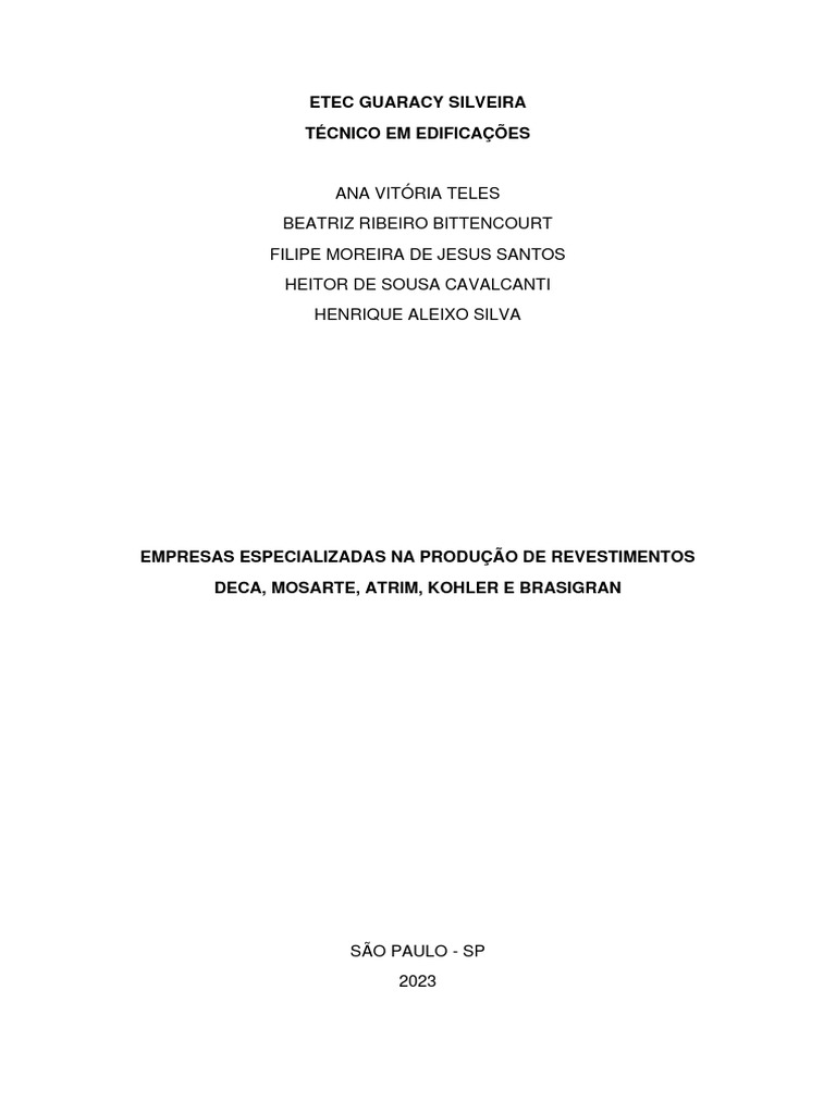 Pesquisa - TPCA - Empresas | PDF | Telha | Materiais