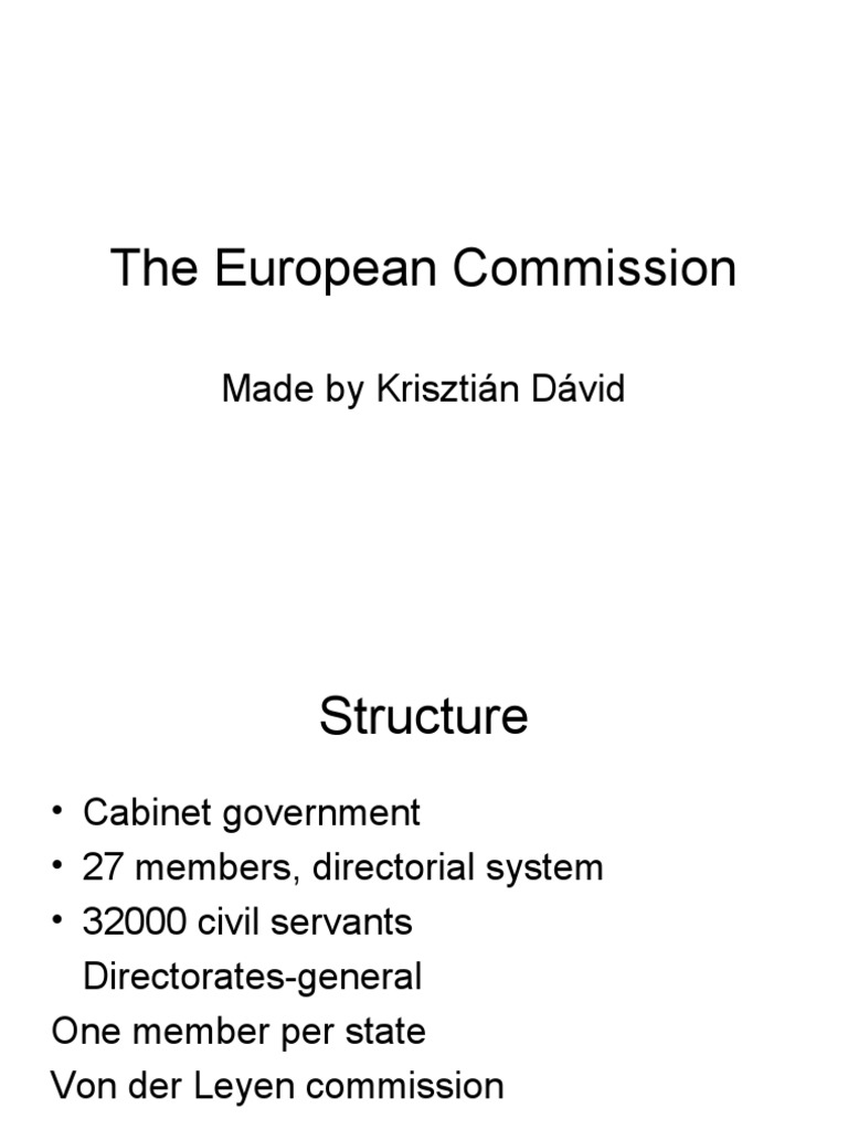 EU Commission: Structure & Powers | PDF
