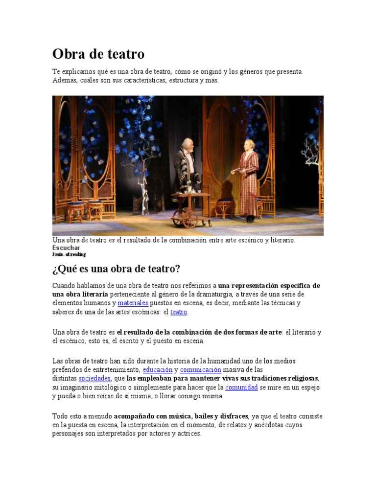 Obra de Teatro | PDF | Teatro | Tragedia
