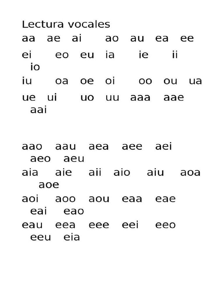Lectura Vocales | PDF