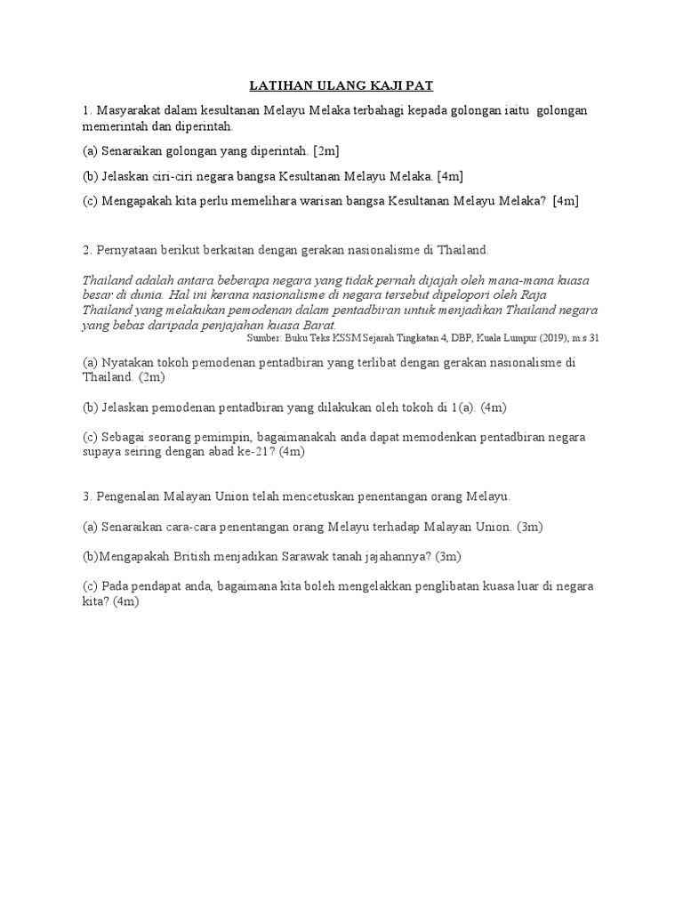 Latihan F4 14 Feb | PDF