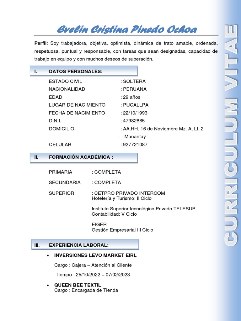 CV Evelin 2322 | PDF