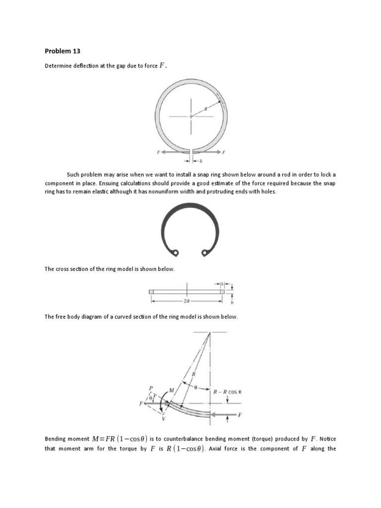 Problems 13-14 Castigliano's Method | PDF | Bending | Deformation (Engineering)