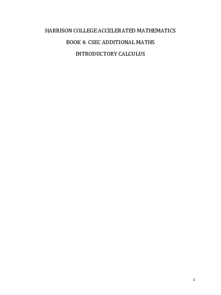AS CSEC Book 4 STHILLMathematics | PDF | Derivative | Integral