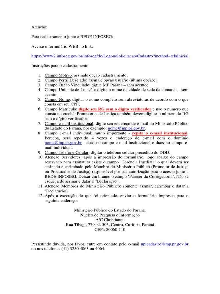 Digite Seu RG Sem o Dígito Verificador | PDF