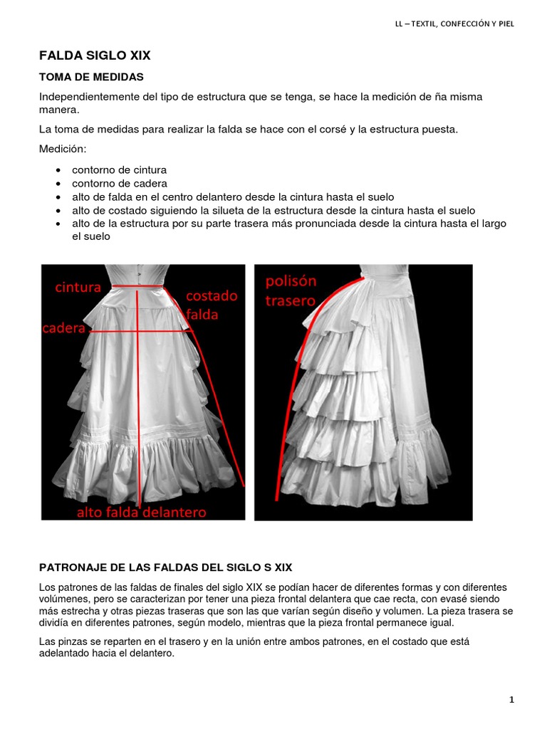 Patrones de Faldas del Siglo XIX | PDF