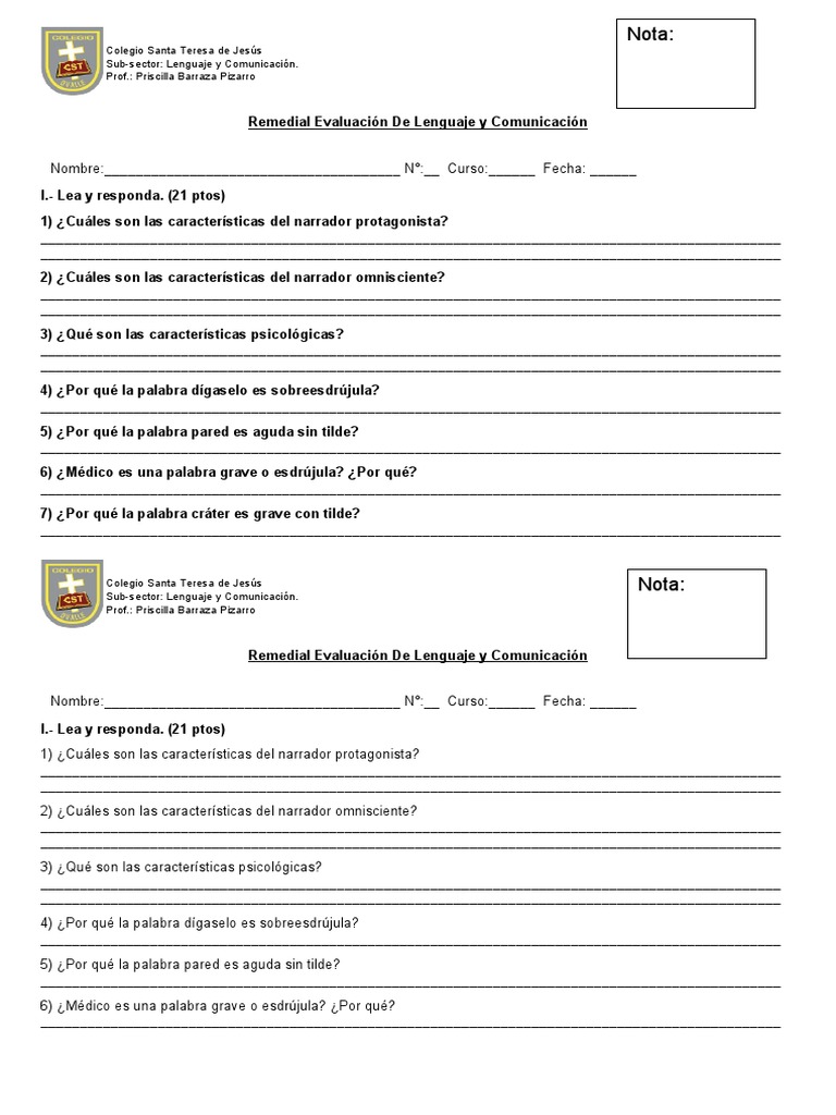 Remedial Evaluación de Lenguaje y Comunicación | PDF | Voz humana | Lingüística