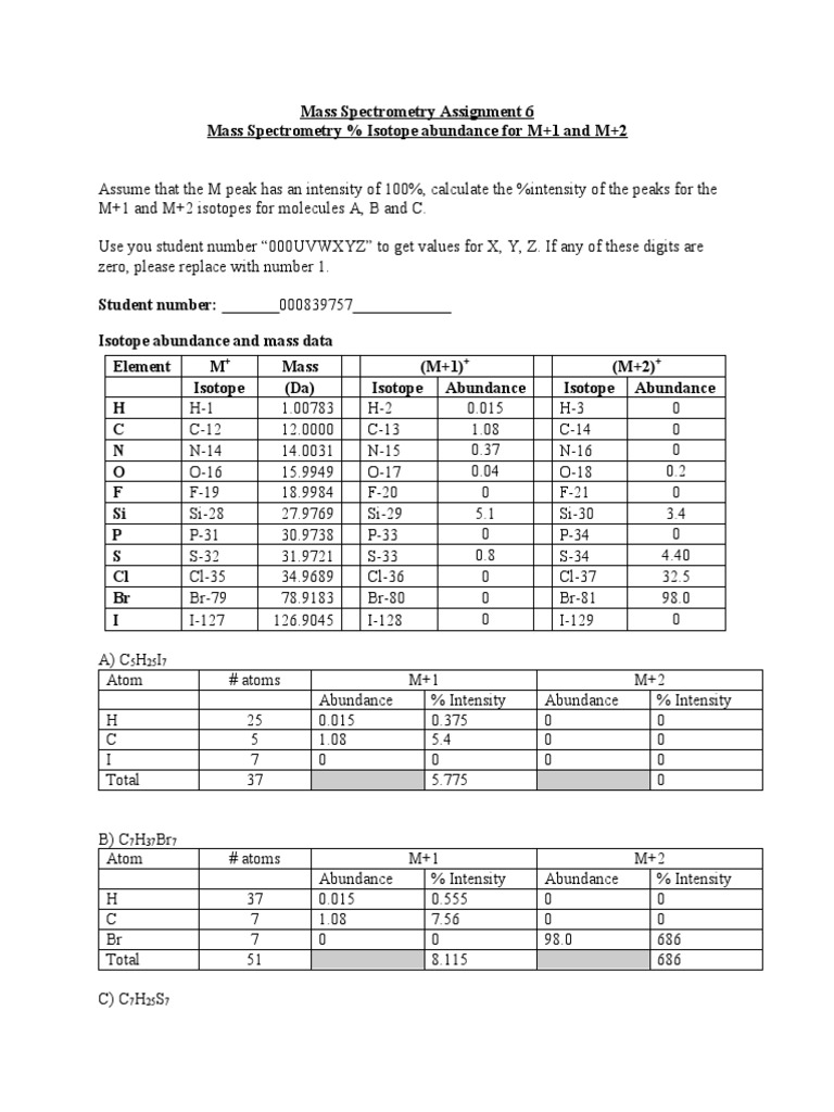 Mass Spectrometry Assignment-4 | PDF | Molecules | Metrology