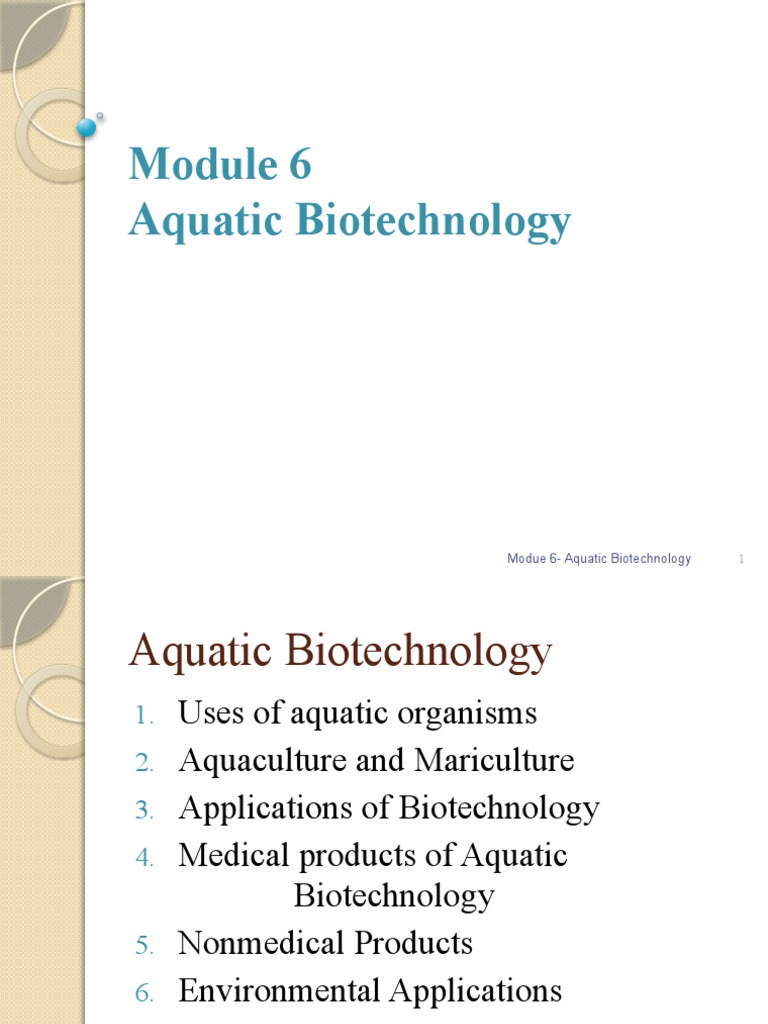 Module 6-Aquatic Biotechnology1 | Download Free PDF | Aquaculture ...