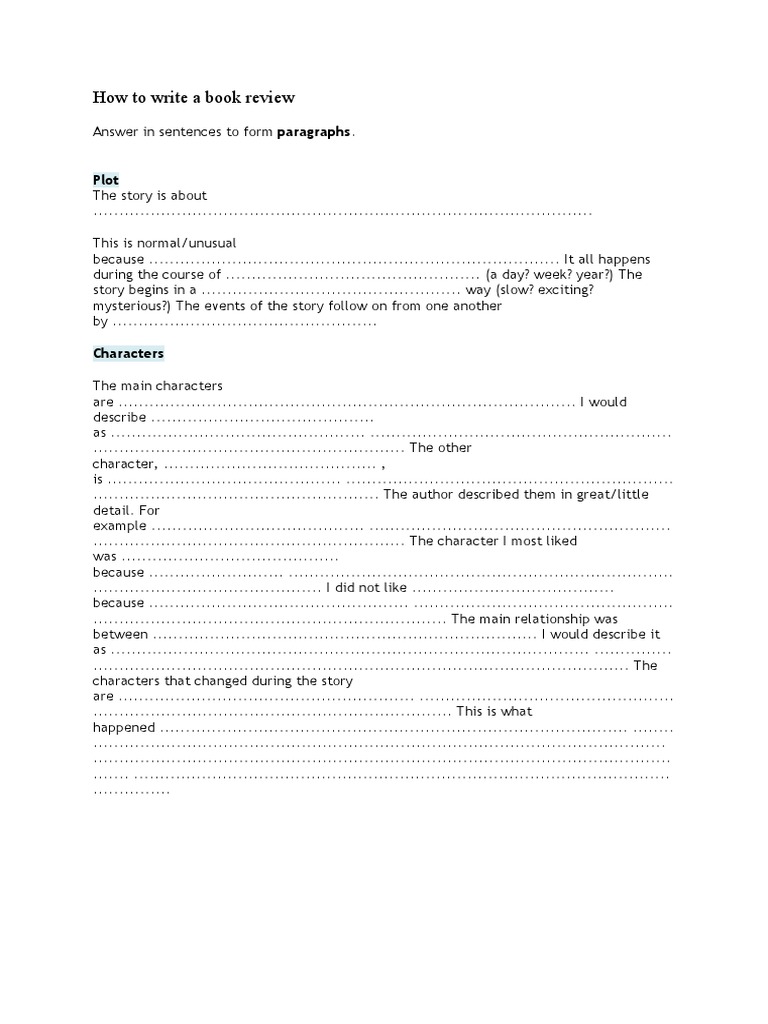 How To Write A Book Review | PDF | Plot (Narrative)
