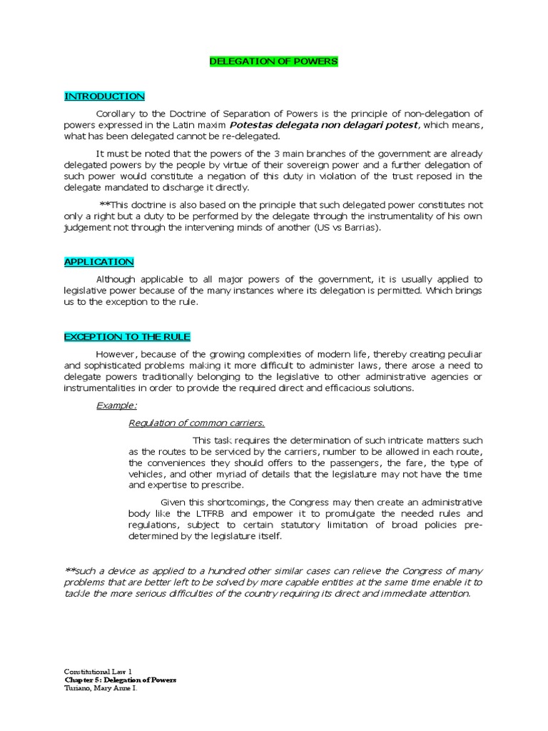 Delegation of Powers | PDF | Initiative | State Of Emergency