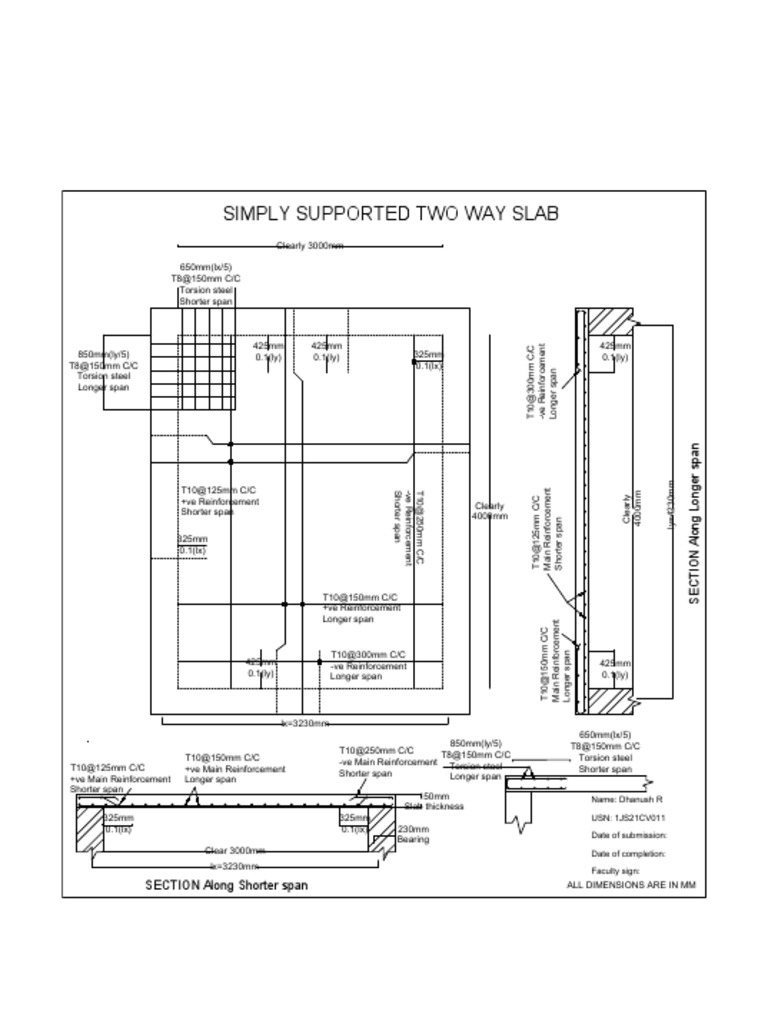 13.SIMPLY SUPPORTED TWO WAY SLAB-Model | PDF | Structural Engineering ...