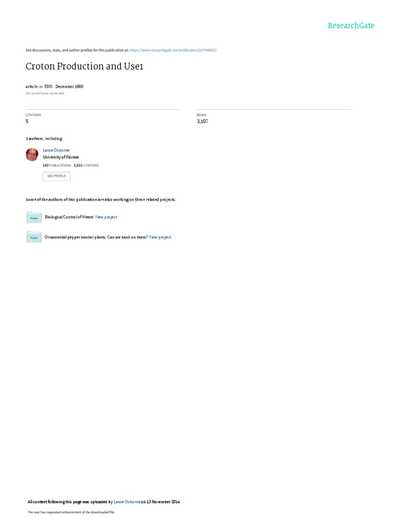 Croton Production and Use1 | Download Free PDF | Soil | Leaf