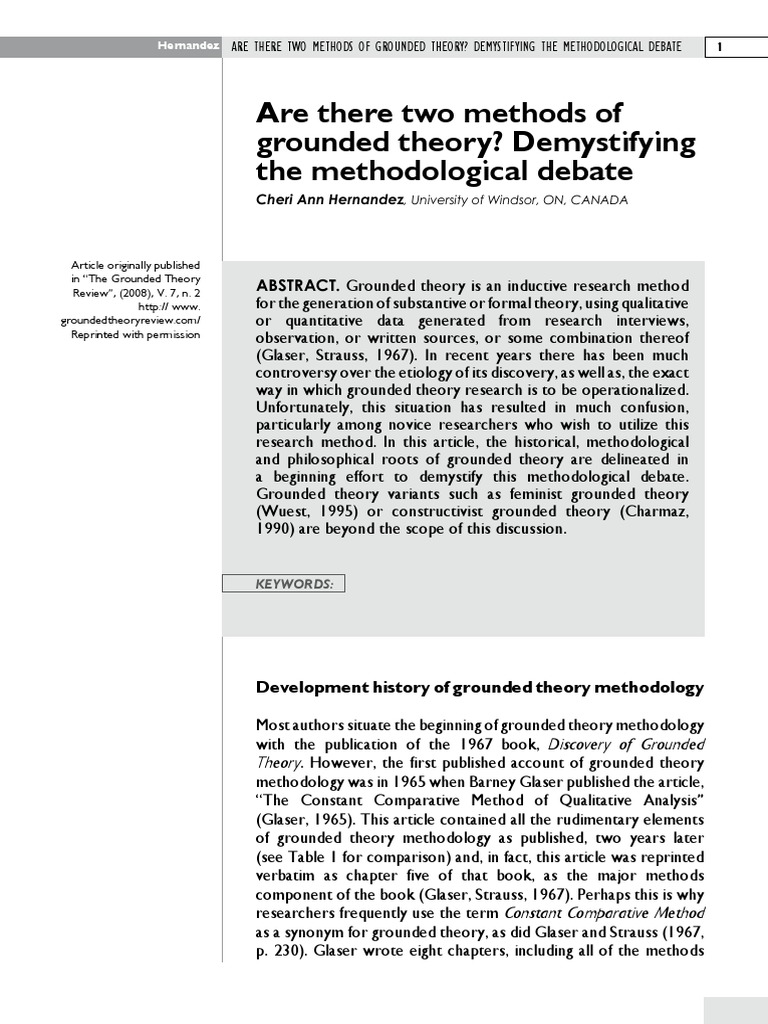 Are There Two Methods of Grounded Theory | PDF | Methodology ...