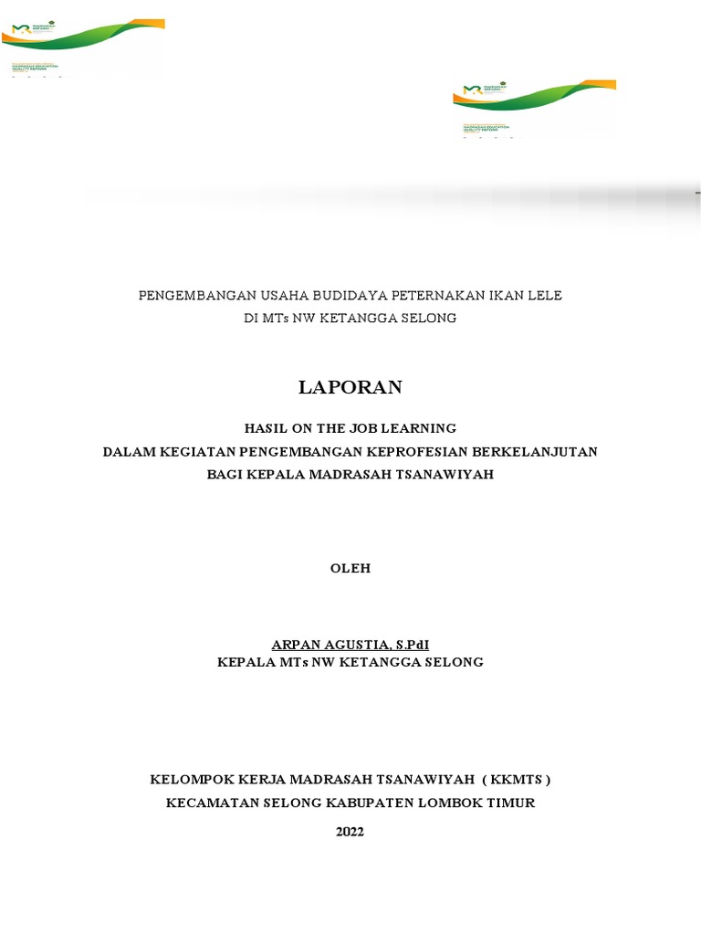 Laporan OJL KWU MTs NW Ketangga Selong | PDF