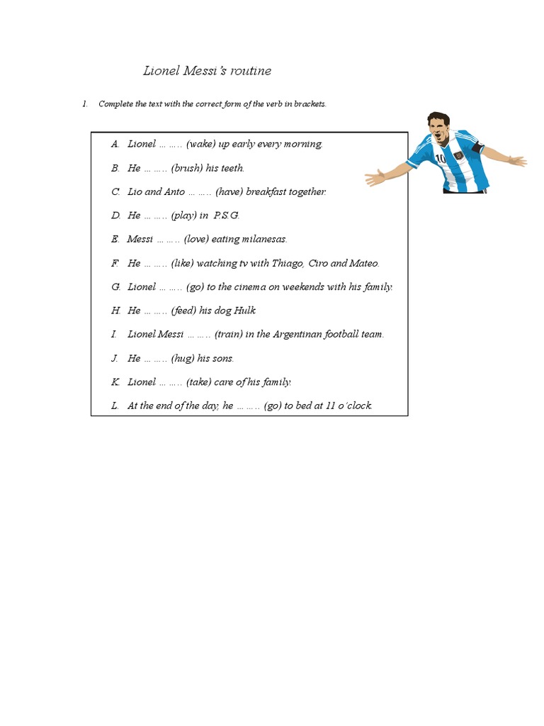 Lionel Messi's Routine | PDF | Language Arts & Discipline