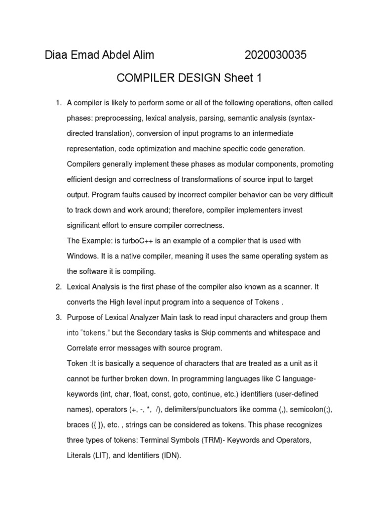 Compiler Design | PDF | Compiler | Computer Program Compiler Design | PDF | Compiler | Computer Program