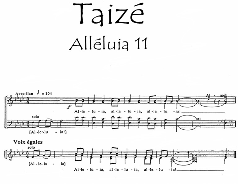 TAIZÉ - Aleluya 11 (Lab M) | PDF