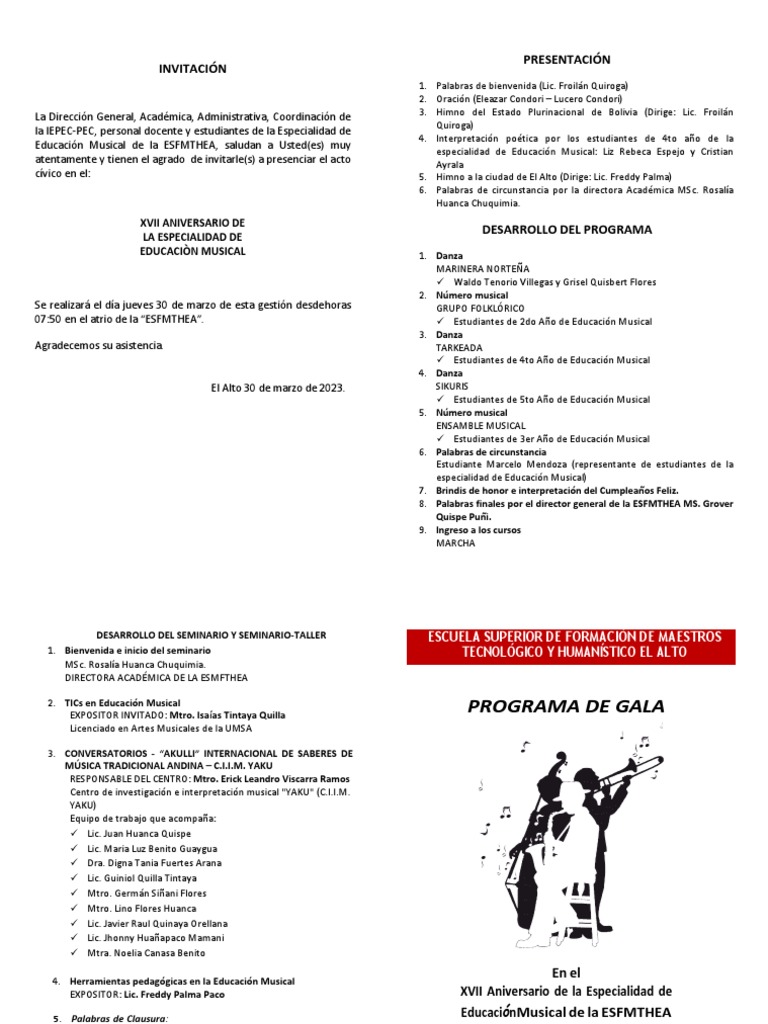 Programa Aniversario | PDF