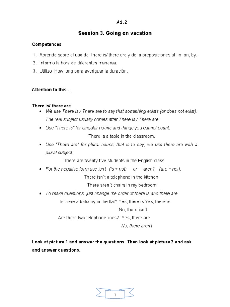 A1.2 Session 3 | PDF | Plural | Languages