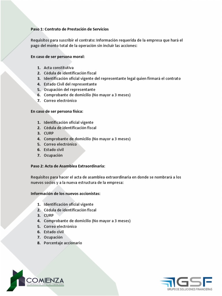 Requisitos para Traspaso de SOFOM | PDF | Finanzas y dinero