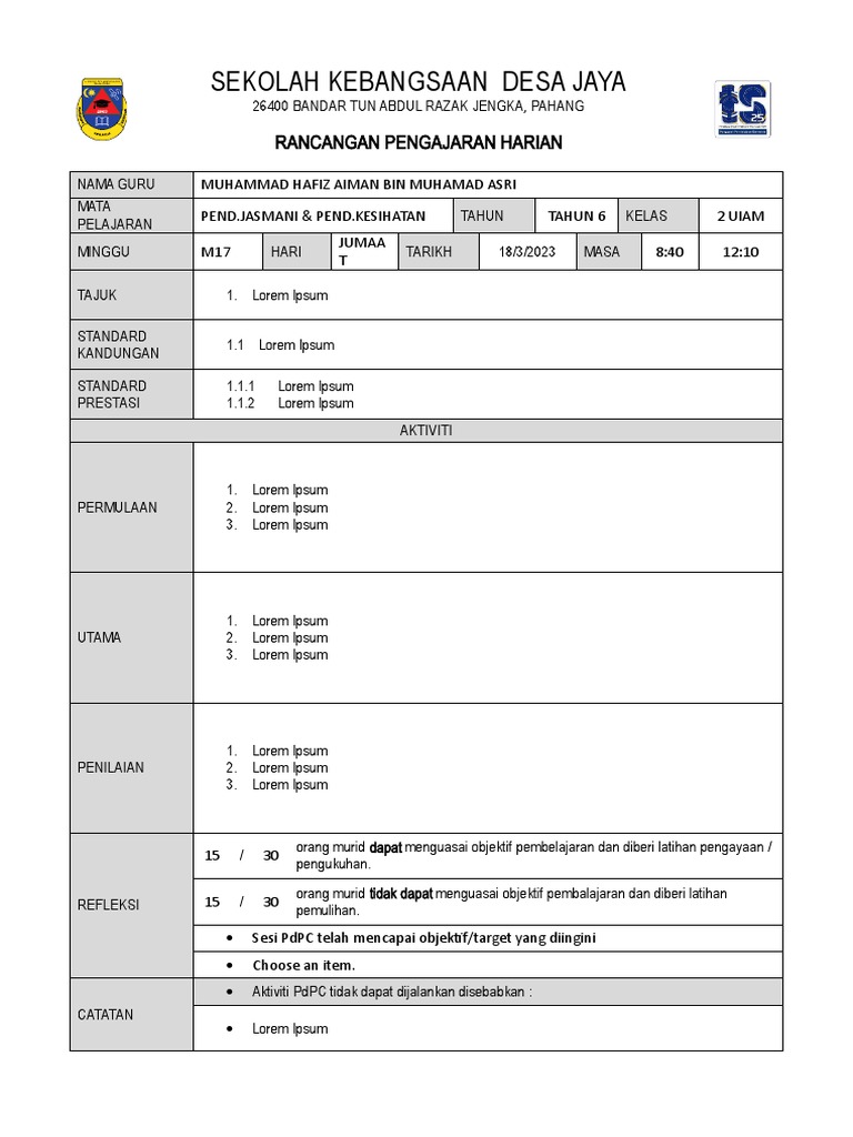 Tapak RPH SKDJ 2023-2024-Ver-Comp. | PDF
