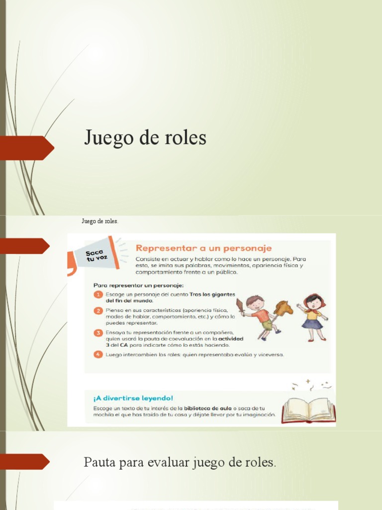 Juego de Roles Tercero Básico. | PDF