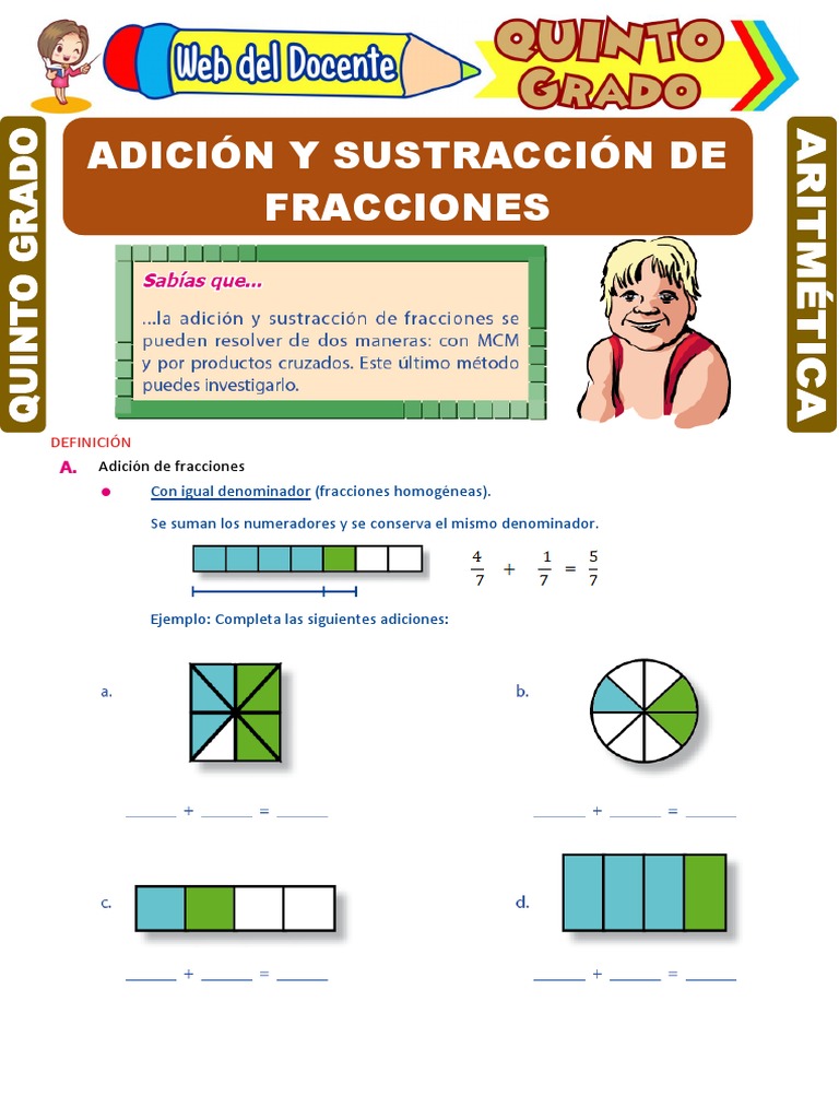 Adición y Sustracción de Fracciones | PDF