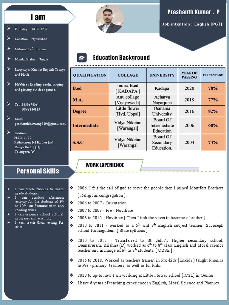 Final Resume | PDF | Phonics | Teachers