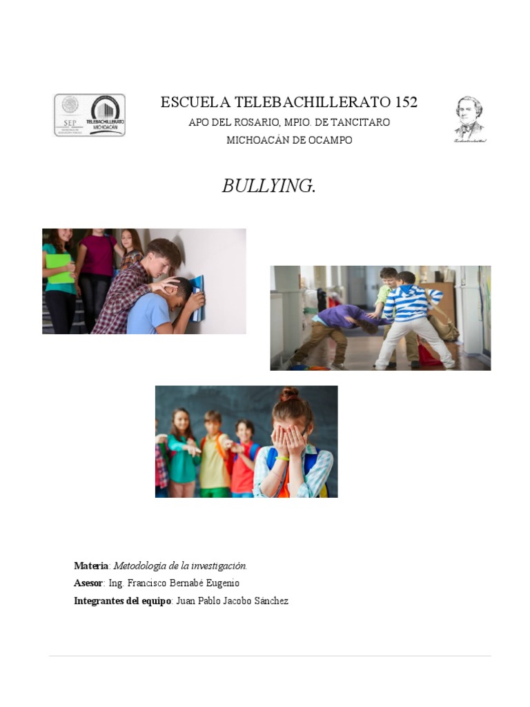 Metodologia de La Investigacion Bullying | PDF | Acoso | Acoso cibernético
