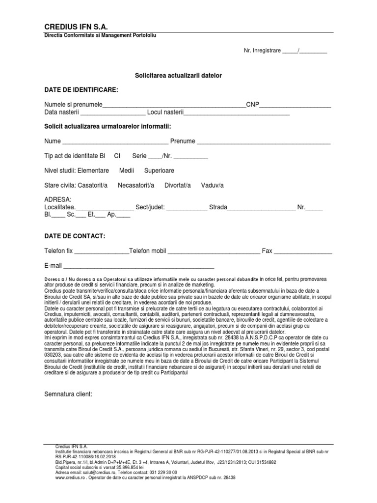 Formular Credius | PDF