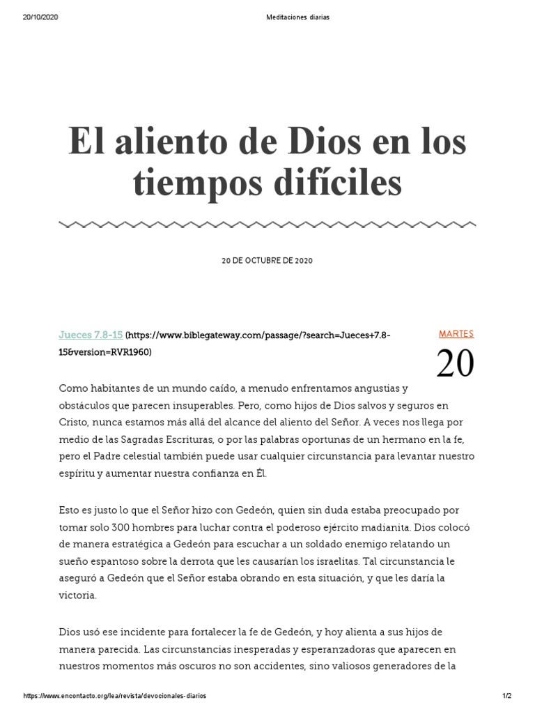 Aliento divino en tiempos difíciles | PDF | Dios