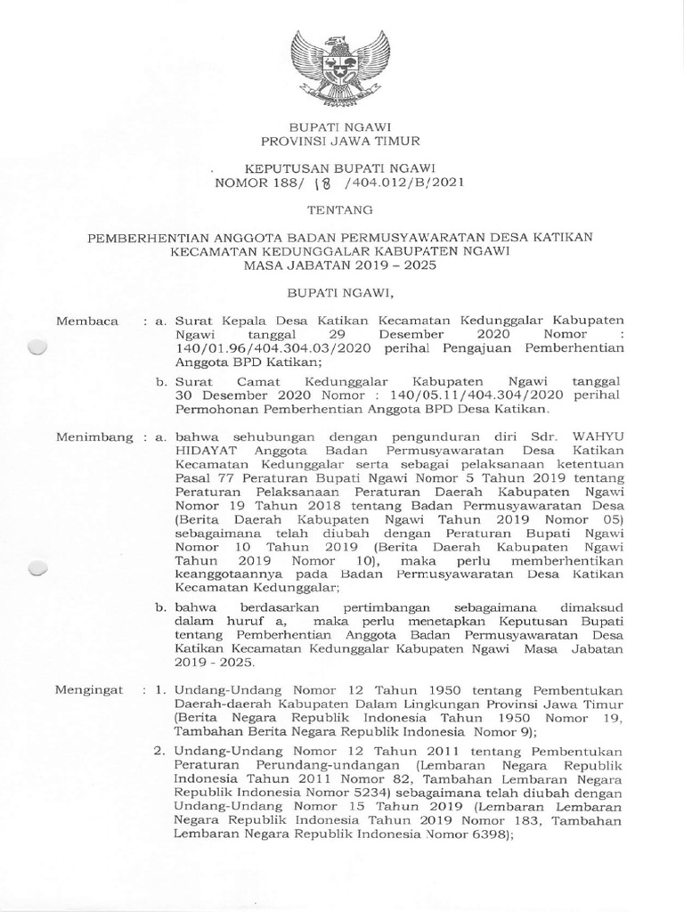 SK Pemberhentian BPD | PDF