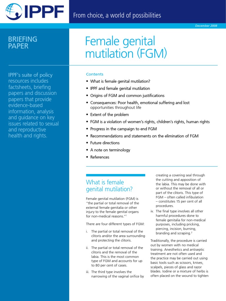 Ippf Briefing Paper Female Genital Mutilation | PDF | Female Genital ...