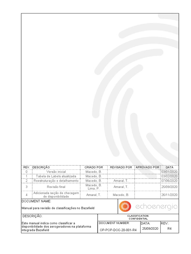Manual para Revisão de Classificações no Bazefield | PDF | Tempo ...
