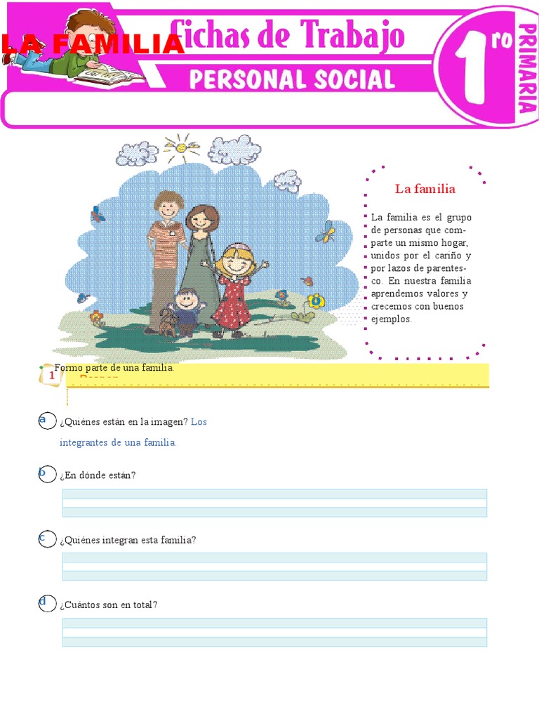 La Familia para Primer Grado de Primaria | PDF | Familia | Amor