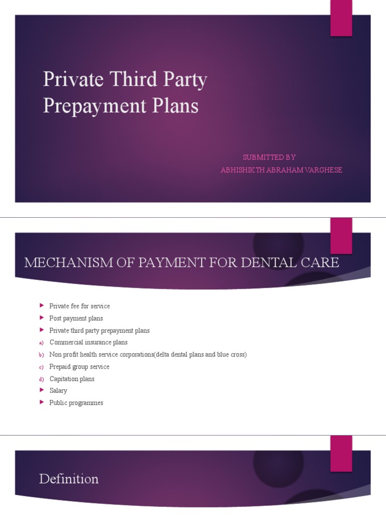 Private Third Party Prepayment Plans | PDF | Insurance | Health Maintenance Organization