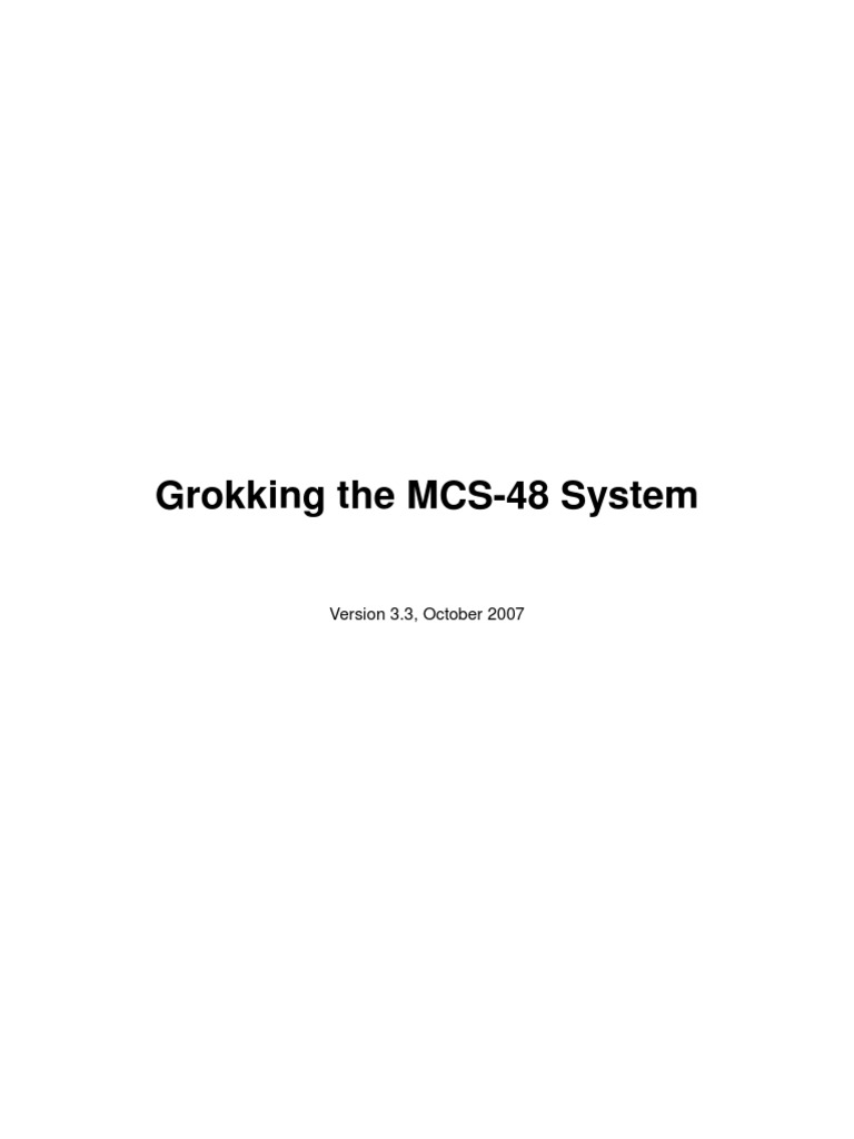 Mcs 48 | PDF | Central Processing Unit | Subroutine