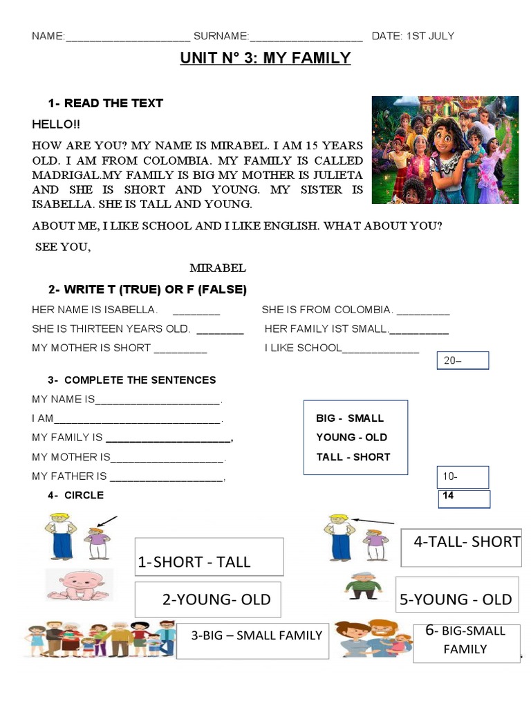 Test Unit 3 Our World 1 | PDF