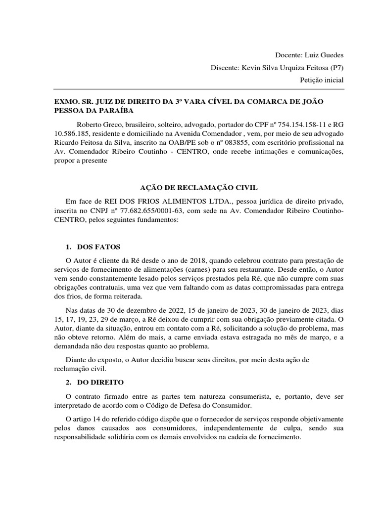 Modelo de Despacho | PDF | Réu | Ação judicial