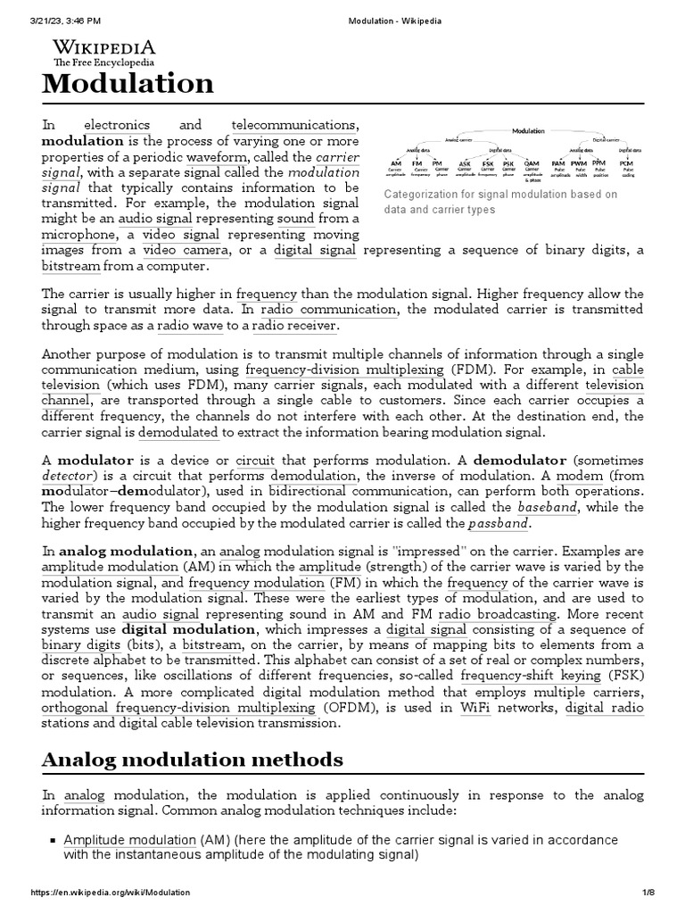 How Modulation Works to Transmit Information Signals | PDF | Modulation | Computer Engineering