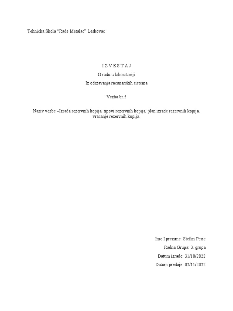 Izvestaj Broj 4 | PDF