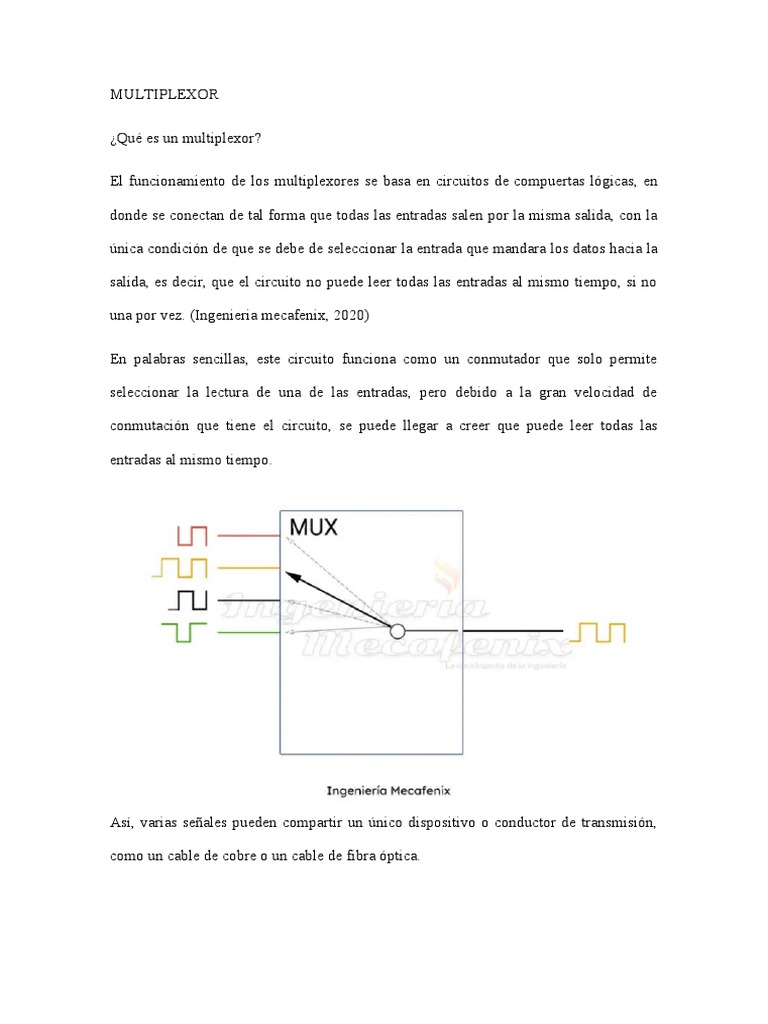 MULTIPLEXOR | PDF | Multiplexación por División de Longitud de Onda ...