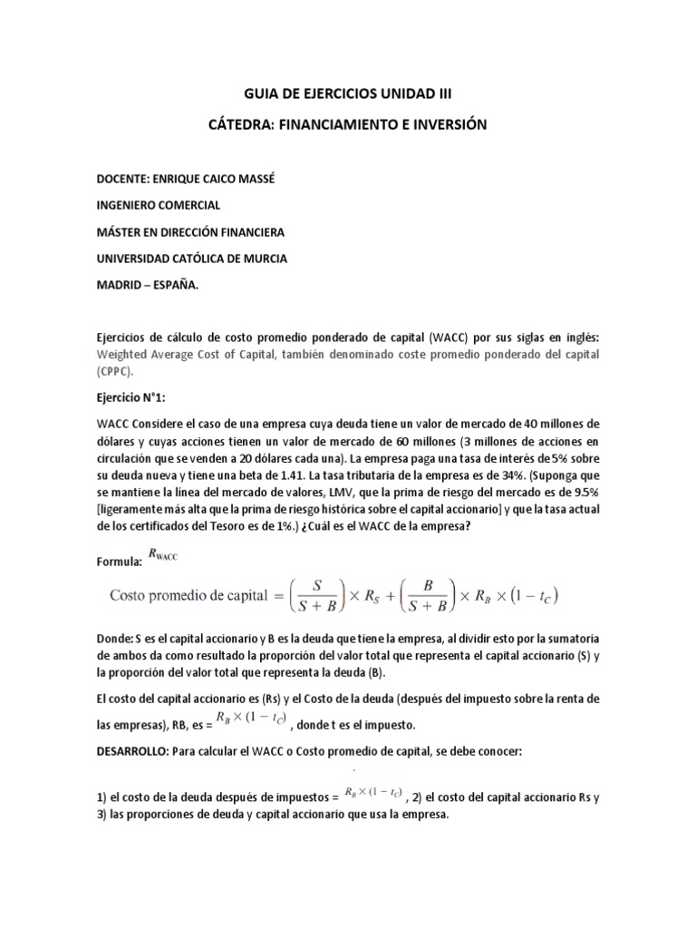 Guia de Ejercicios Unidad Iii | PDF | Compartir (Finanzas) | Deuda Guia de Ejercicios Unidad Iii | PDF | Compartir (Finanzas) | Deuda